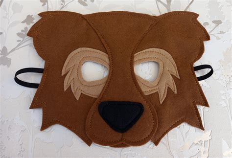 Gingerbread Brown Bear Mask Dress Up Or Role Play Costume For Etsy Uk