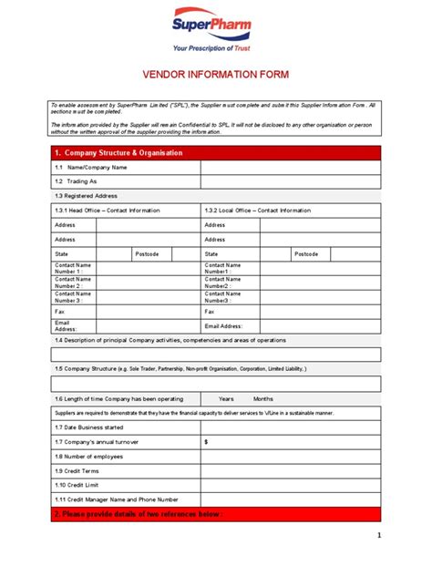 Spl Vendor Information And Declaration Forms Rev Aug 2020 Pdf