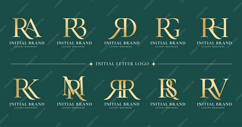 고급 편지 R 모노그램 세리프 로고 디자인 컬렉션 프리미엄 벡터