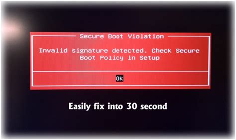 ETech Switch Fix Secure Boot Violation Invalid Signature