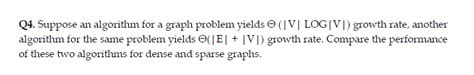 Solved Q Suppose An Algorithm For A Graph Problem Yields Chegg