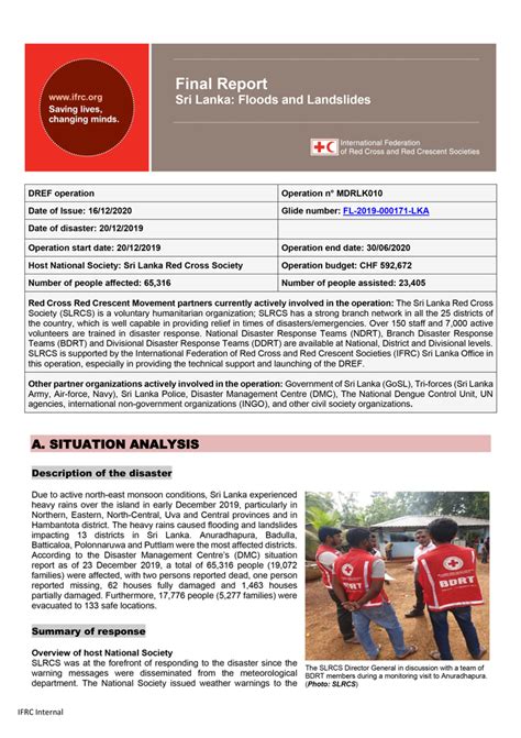 Reports And Publications Sri Lanka Red Cross