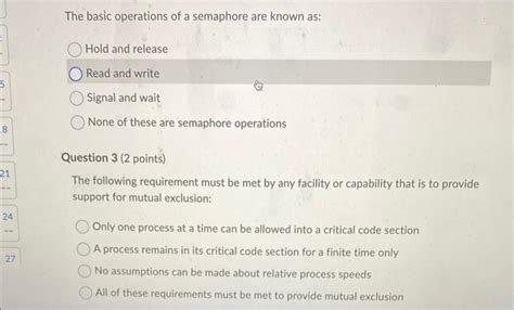 Solved The Basic Operations Of A Semaphore Are Known As
