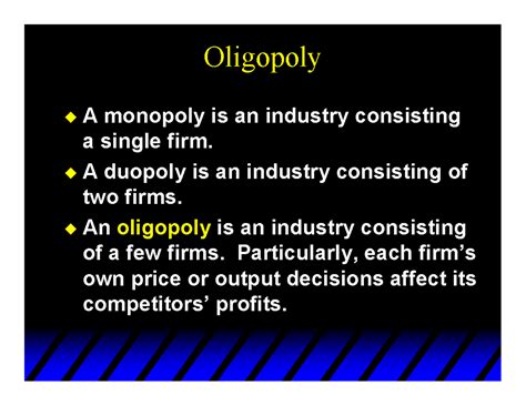 What Is An Example Of An Oligopoly Explaining Price And Output In A Non