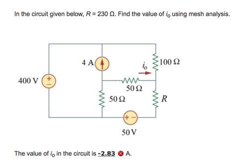 solved in the circuit given below r 230 Ω find the value