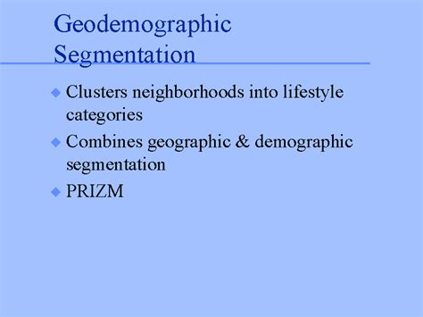 Geodemographic Segmentation