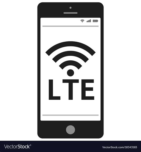 Lte Sign Signal Symbol With Smartphone Icon Vector Image