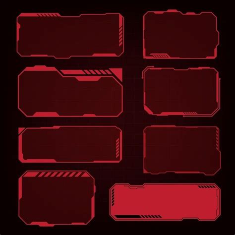 Futuristic Cyberpunk Style Red Frame Gui Display
