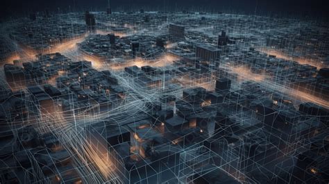 미래의 도시 기술 라인과 와이어프레임 세부 정보로 연결된 3d 렌더링된 대도시 기술 도시 디지털 빌딩 디지털 시티 배경 일러스트 및 사진 무료 다운로드 Pngtree