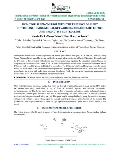 Dc Motor Speed Control With The Presence Of Input Disturbance Using