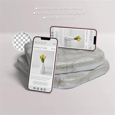 Premium Psd 3d Render Realistic Smartphone Screen Mockup