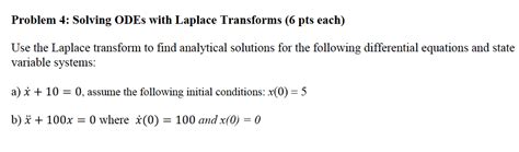 Problem 4 Solving Odes With Laplace Transforms 6