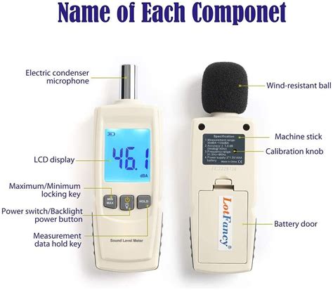 Decibel Meter Sound Level Reader DB SPL Meter Noise Detector Backlit LCD Display