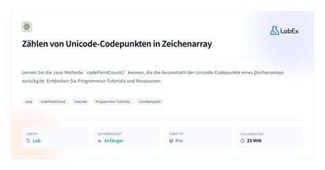 Java Methode Codepointcount Programmier Tutorials Labex