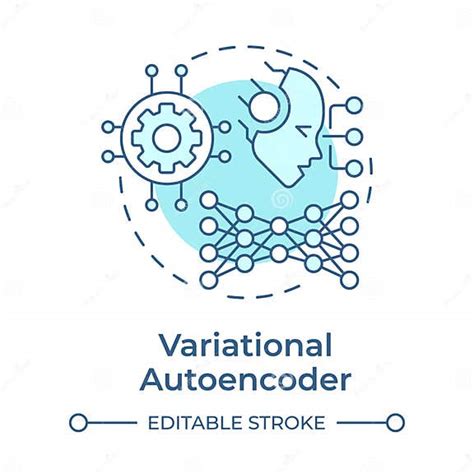 Variational Autoencoder Soft Blue Concept Icon Stock Illustration
