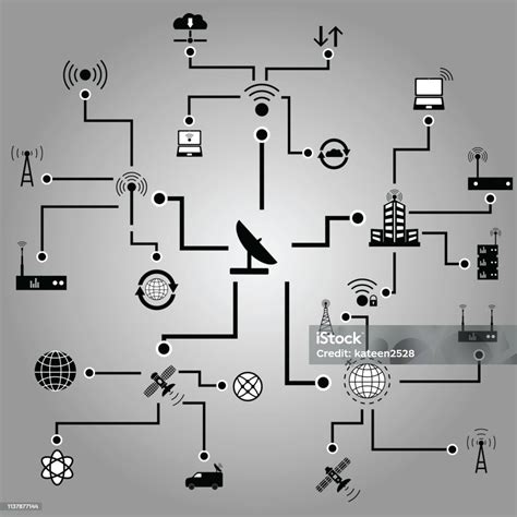Infographic Satellite Template Design Stock Illustration Download