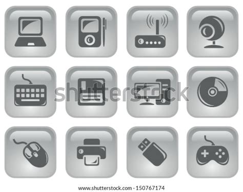 Hardware Button Set Stock Vector Royalty Free 150767174 Shutterstock
