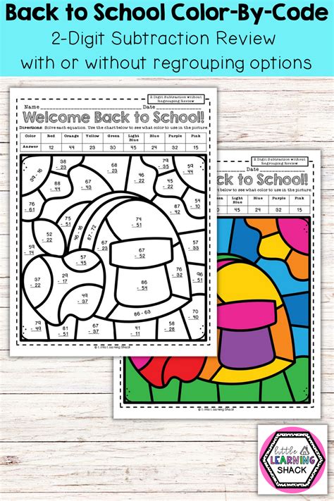 The Back To School Color By Code Is An Easy Way To Teach Students