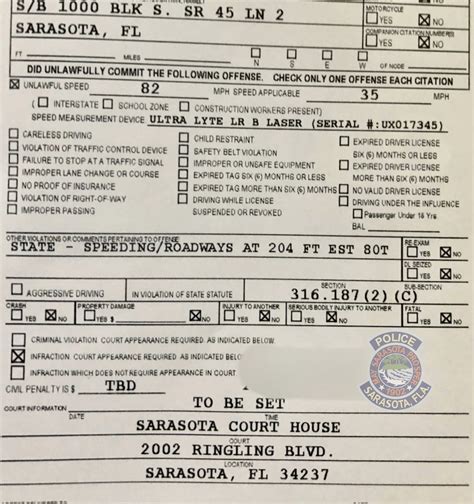 Speeding Ticket Form