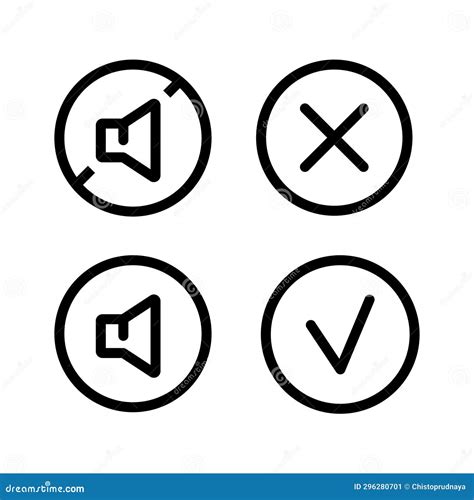 Volume Mute Outline Icon Symbols Adjustment Button Linear Pictogram