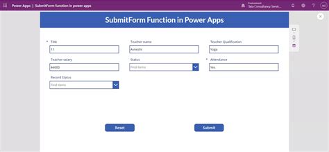 Powerapps Submitform And Resetform Functions