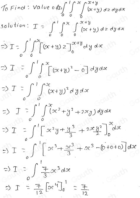 Solved The Value Of The Triple Integral Calculus