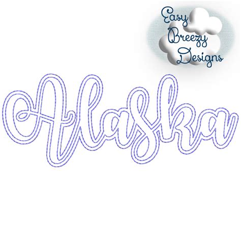 State Applique Design Script Alaska Uc Applique Design • Easy Breezy