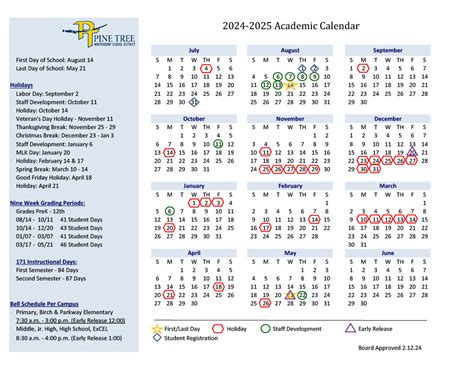 Calendars Pine Tree Isd