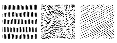 작은 대시 패턴 점선 텍스처입니다 흑백 벡터 해칭 낙서 유기적 모양입니다 짧은 선 대시 브러쉬 손으로 그린 무작위 획 패션