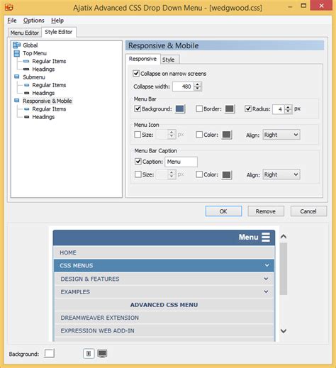 Ajatix Advanced Css Drop Down Menu Editing Responsive Settings