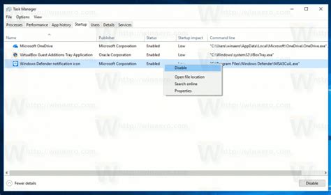 Disable Windows Defender Security Center Tray Icon