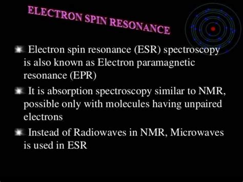 ESR Spectrometers Pptx Chemistry Science