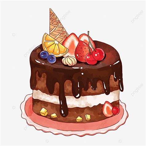 수채화 과일 초콜릿 케이크 일러스트 크림 코코아 가루 초콜릿 Png 일러스트 및 Psd 이미지 무료 다운로드 Pngtree 케이크 코코아 가루 2층 케이크