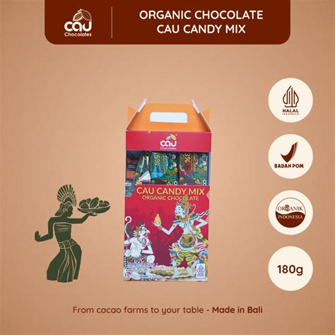 Jual Cau Chocolates Cau Candy Mix Series Paket Permen Coklat Organik 180 Gr Shopee Indonesia