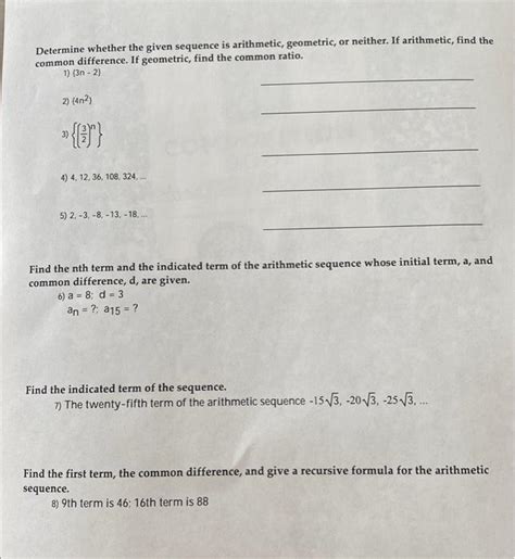 Solved Determine Whether The Given Sequence Is Arithmetic Chegg