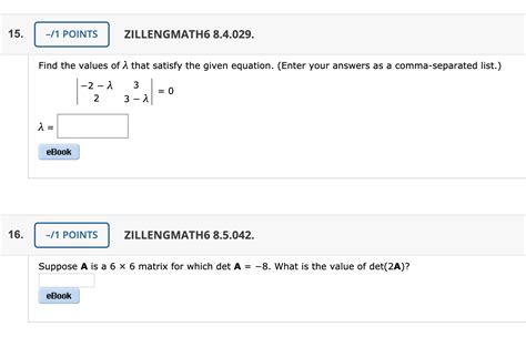 solved 15 1 points zillengmath6 8 4 029 find the values