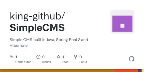 GitHub King Github SimpleCMS Simple CMS Built In Java Spring Boot