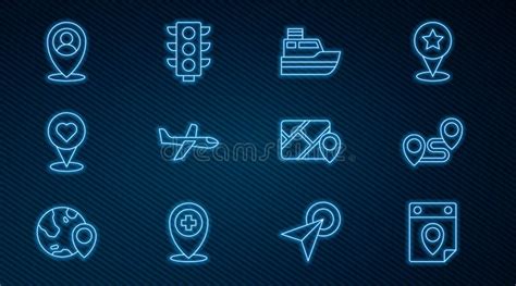 Set Line Travel Planning Calendar Route Location Ship Line Path