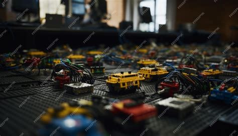 Free Photo Futuristic Machinery Working On Computer Chip Production Line Generated By Ai