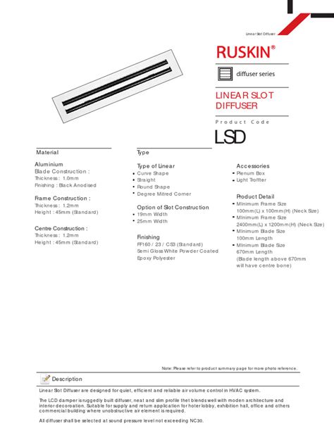 Linear Slot Diffuser 1 Download Free Pdf Chemical Engineering