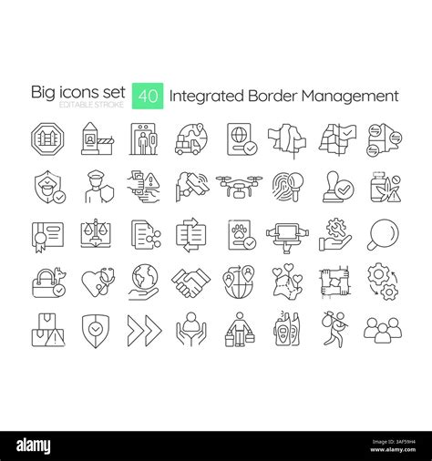 Integrated Border Management Line Icons Set Stock Vector Image And Art Alamy