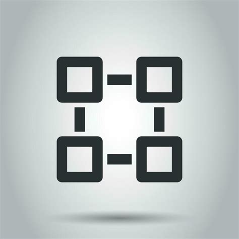 Blockchain Technology Vector Icon In Flat Style Cryptography Cube Block Illustration