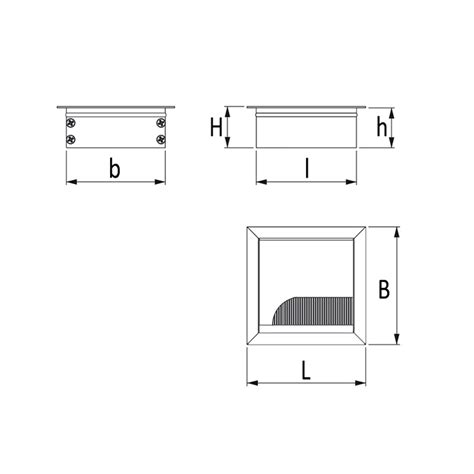 Desk Cable Grommet Aluminium Radiused Softclose Lid Square Rectan