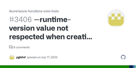 Runtime Version Value Not Respected When Creating New Function With Dotnet Isolated · Issue