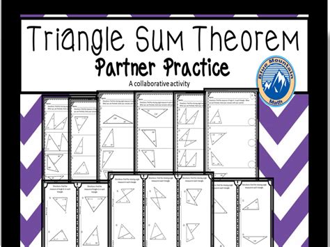 Triangle Sum Theorem Partner Practice Teaching Resources