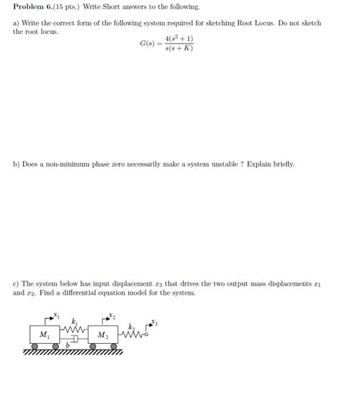solved problem 6 15 pts write short answers to the