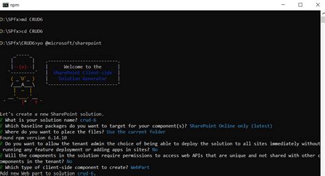 spfx crud operations using no javascript framework
