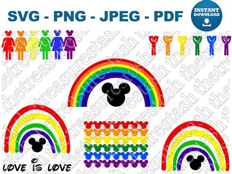 Mickey Pride Rainbow Lgbtq Svg Pride Rainbow Lgbtq Png Pride Rainbow