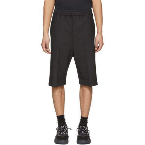 Neil Barrett Black And White Side Strike Shorts Neil Barrett