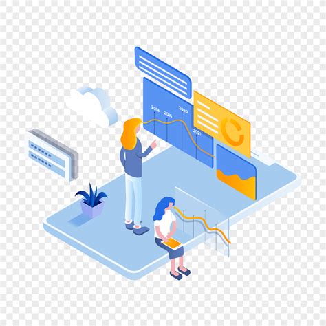 데이터 분석 데이터 관리 25d 비즈니스 일러스트 아이소 메트릭 드로잉 무료 자료 Png 일러스트 무료 다운로드 Lovepik